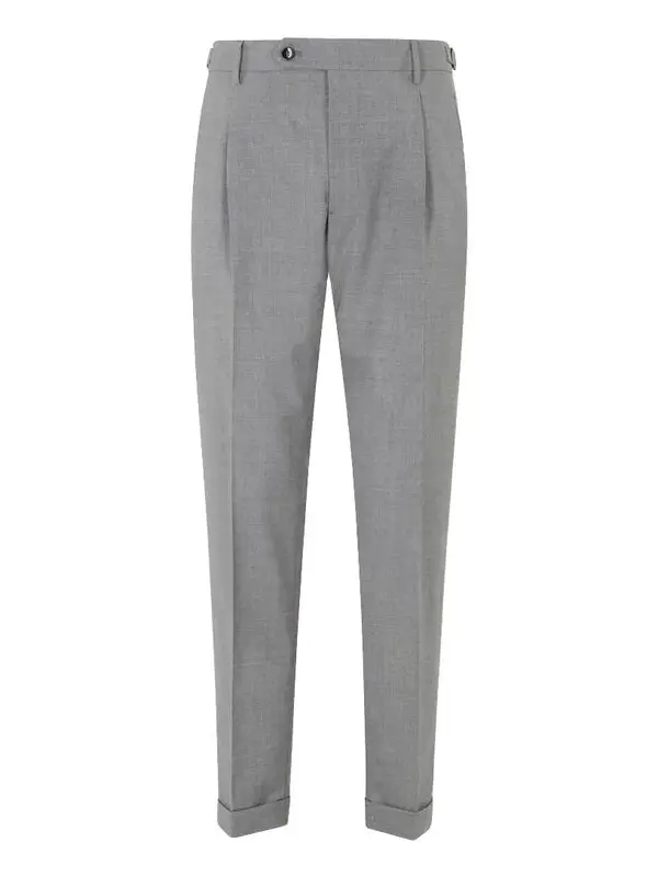 BERWICH Pleated Turn-up Trousers - Grey