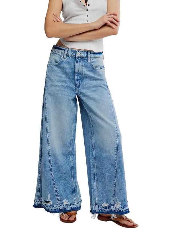 Free People Apollo High Rise Wide Leg Jeans - Streamline