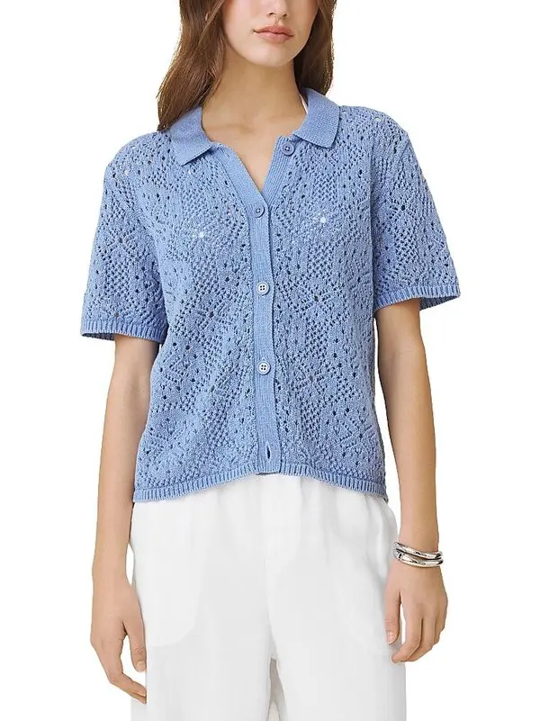 Splendid Beckham Crocheted Shirt - Azure