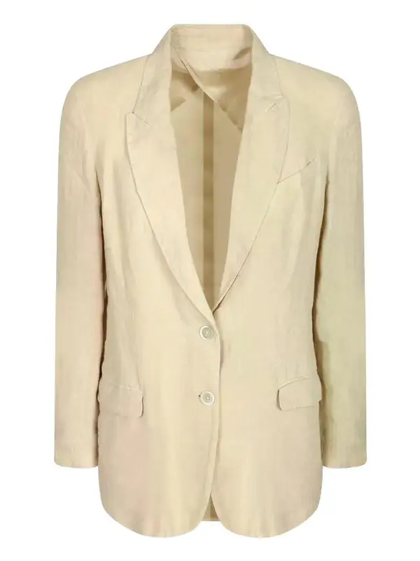 120% Lino Single-breasted Blazer - Neutrals