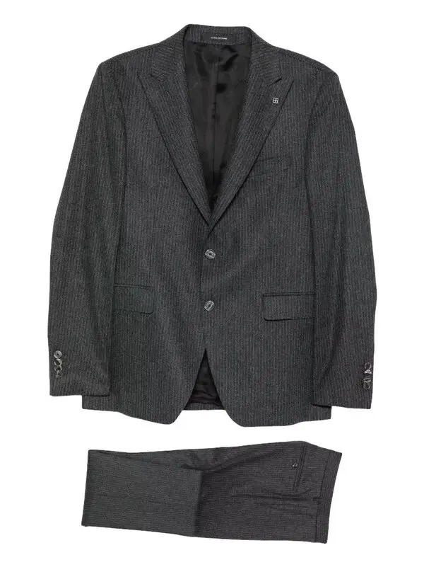 Tagliatore Pinstriped Wool Suit - Grey