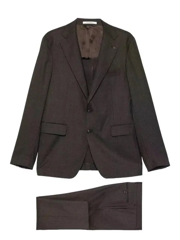 Tagliatore Notched-lapel Single-breasted Suit - Brown