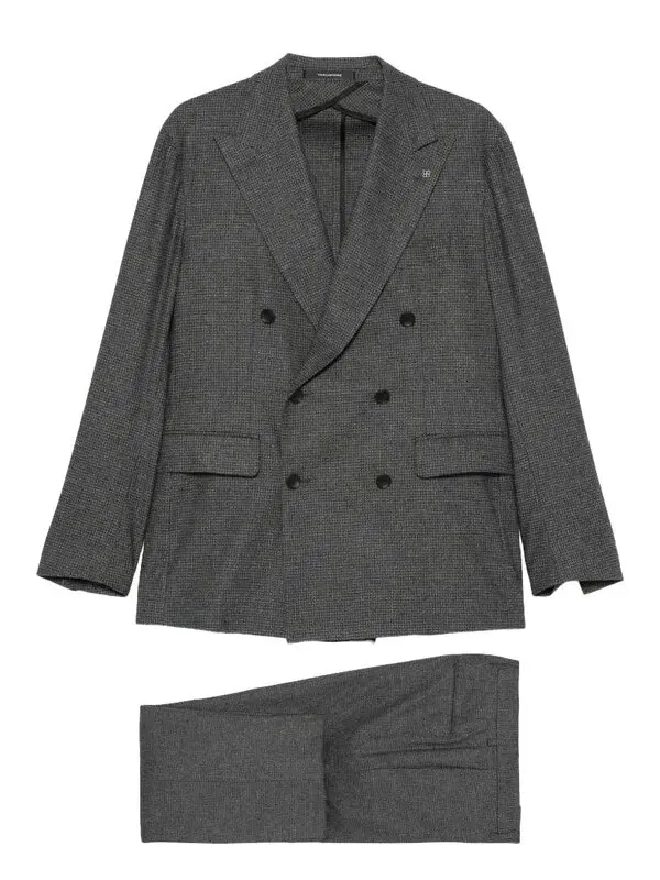 Tagliatore Double-breasted Checked Suit - Grey