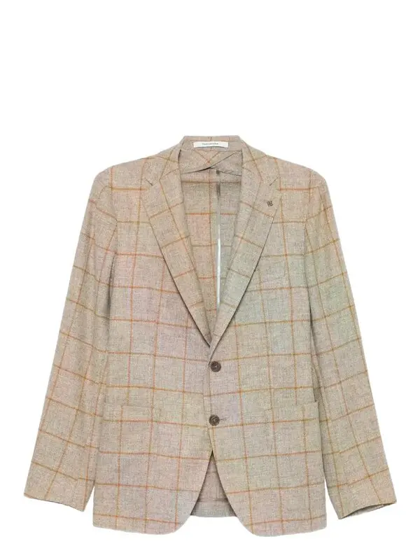 Tagliatore Check-pattern Notched-lapel Jacket - Neutrals