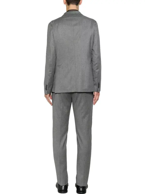 Tagliatore Single-breasted Notched-lapel Suit - Grey