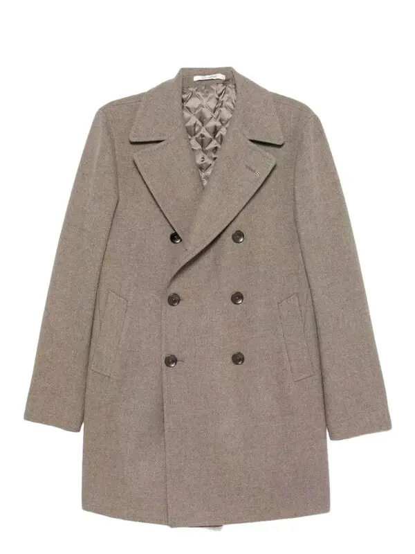 Tagliatore Flap-pocket Double-breasted Coat - Brown