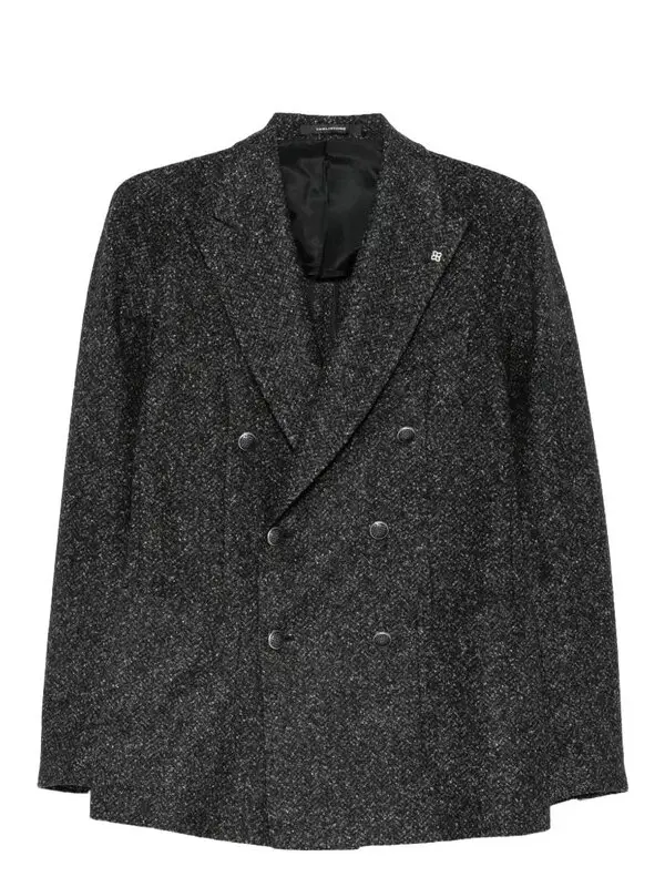 Tagliatore Double-breasted Bouclé Jacket - Grey