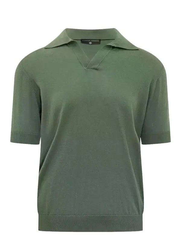 FILIPPO DE LAURENTIIS Knitted Skipper T-shirt - Green