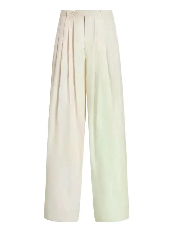 Dolce & Gabbana Pleated Cotton Linen Trousers - Neutrals