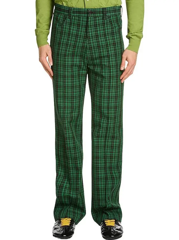 Marni Plaid Trousers - Garden Green