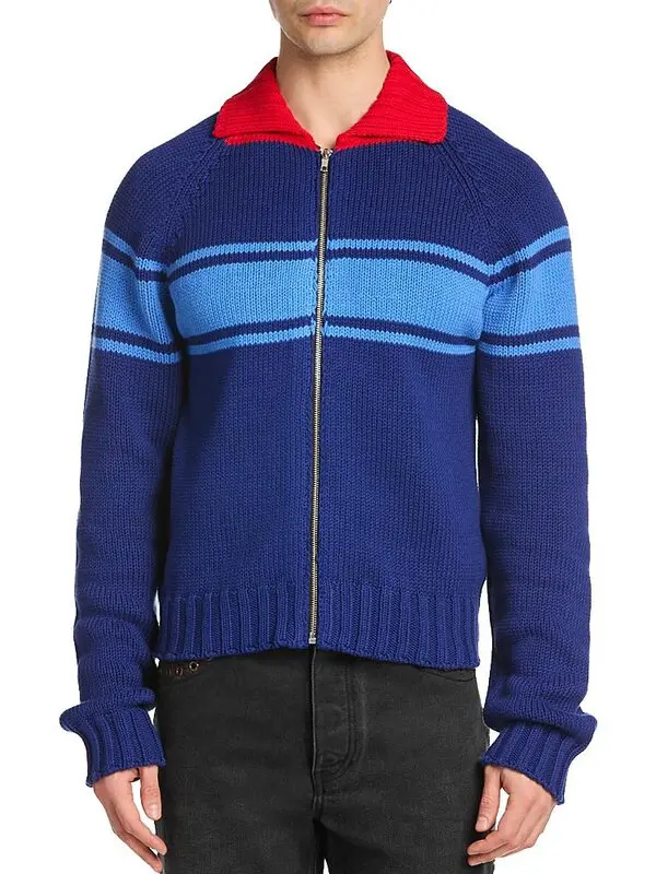 Marni Zip Front Cardigan Sweater - Ocean