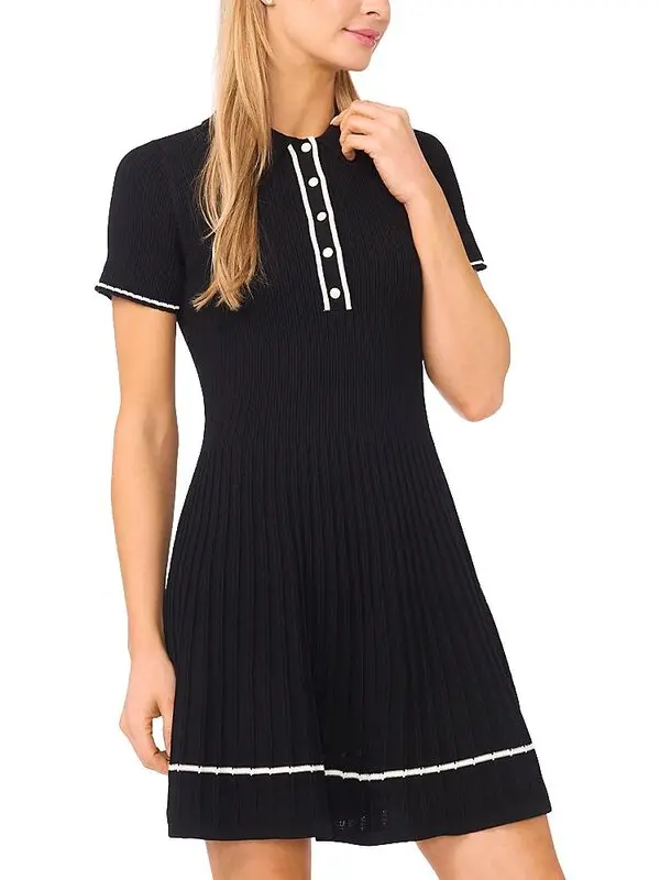 Ted Baker London Sally Short Sleeve Polo Mini Dress - Rich Black