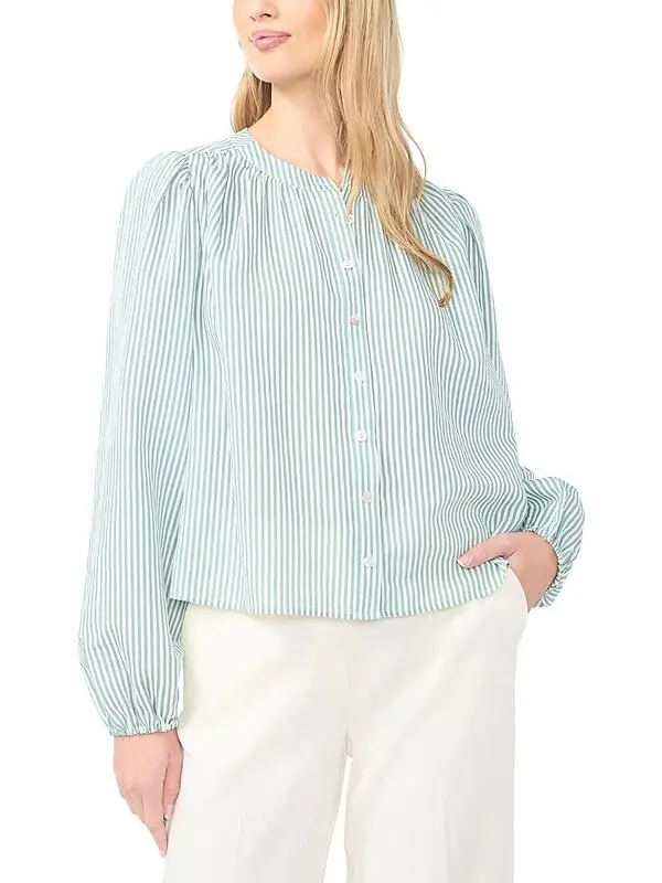 Ted Baker London Brooke Striped Button-up Blouse - Fairway