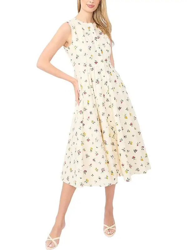 Ted Baker London Joanne Floral Print Midi Dress - Vanilla Ice