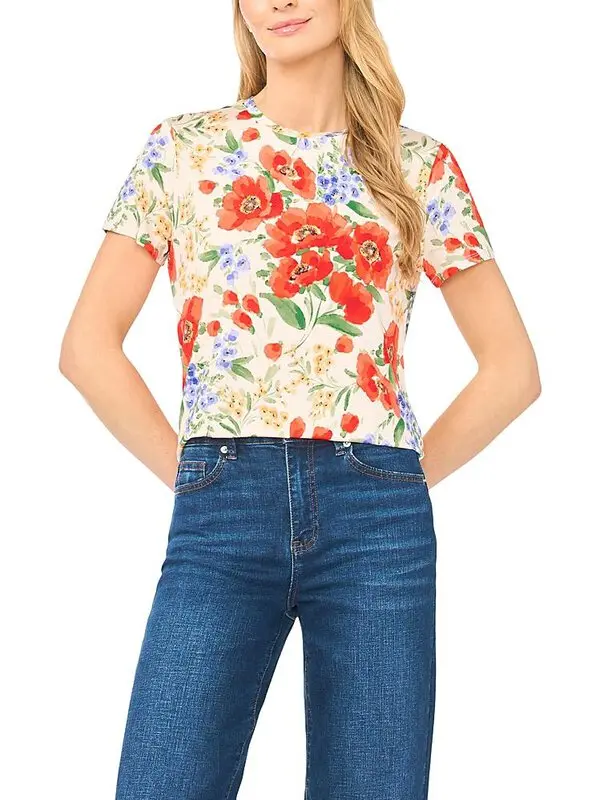 Ted Baker London Floral Knit Top - Fire Orange