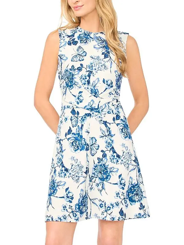 Ted Baker London Tanya Floral Print Mini Dress - Ultra White
