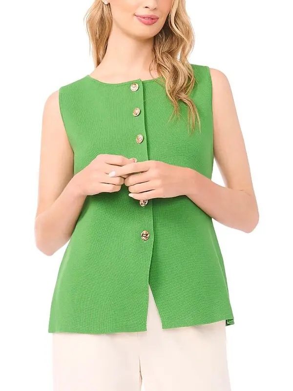 Ted Baker London Sleeveless Button-detailed Top - Green Bee