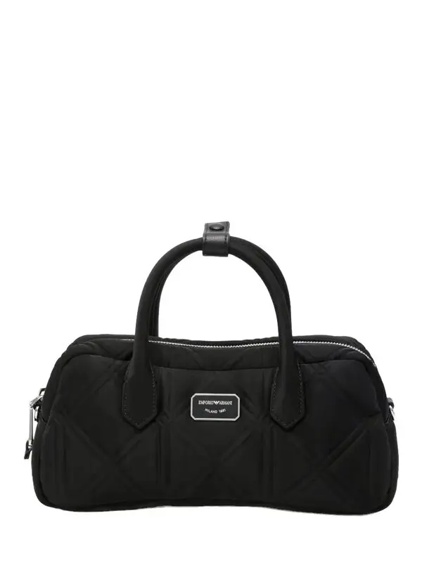 Emporio Armani Logo Plaque Tote Bag - Black