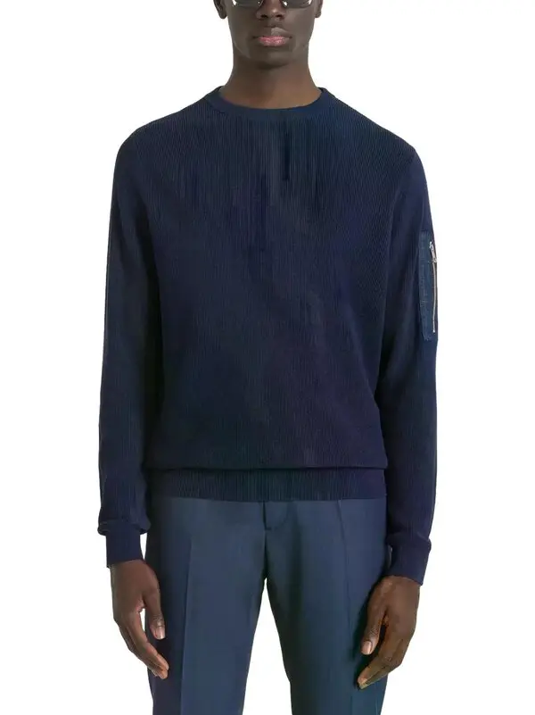ANTONY MORATO Ribbed Zip-pocket Jumper - Blue