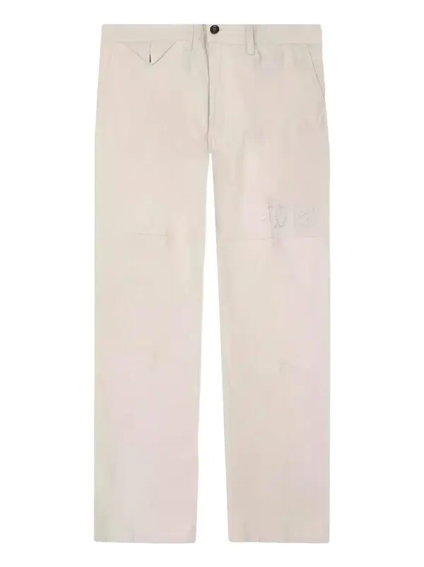 HONOR THE GIFT Embroidered Logo Pocket Trousers - Neutrals