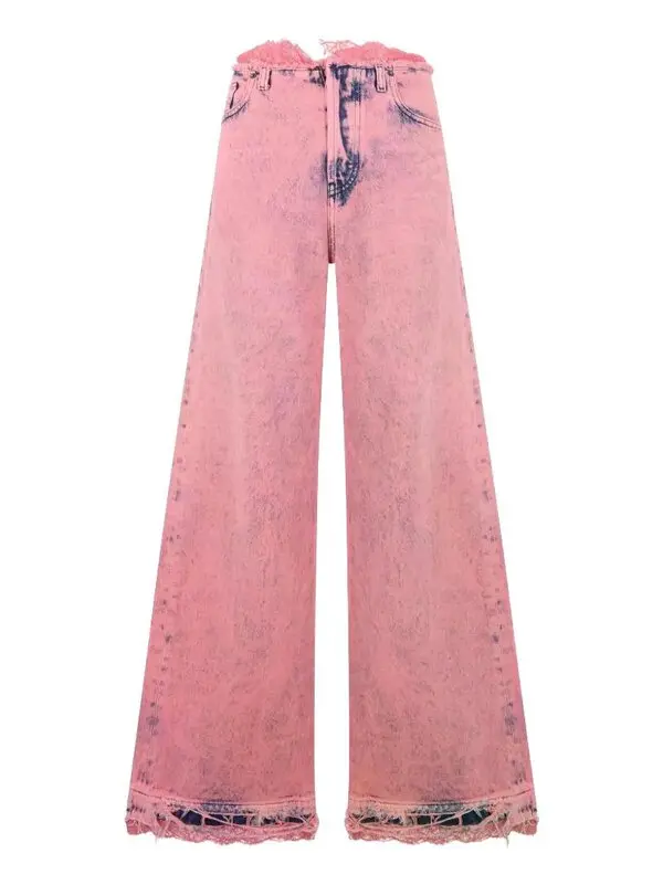 DIESEL® Acid Wash Frayed Edge Jeans - Pink