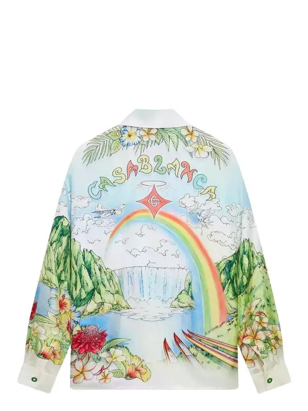 Casablanca Aloha Long-sleeves Shirt - Blue