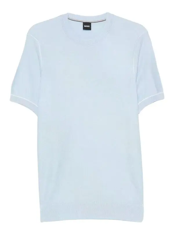 BOSS Short-sleeve V-neck Sweater - Blue
