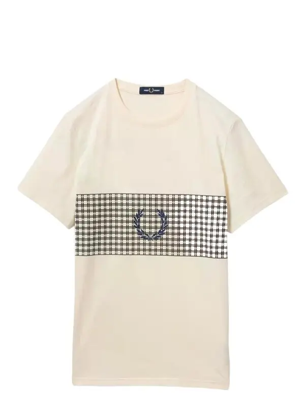 Fred Perry Check Laurel T-shirt - Neutrals