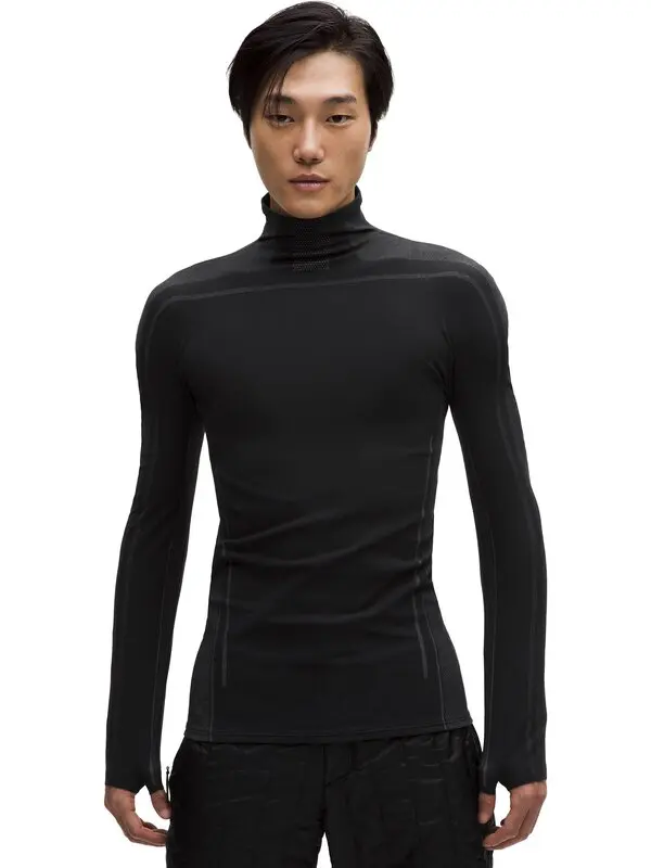 Lululemon Team Canada Seamless Mock Neck Base Layer - Black/white