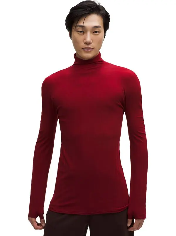 Lululemon Team Canada Seamless Mock Neck Base Layer - Dark Sport Red/cardinal