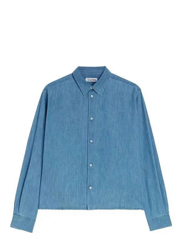 JIL SANDER Cotton Chambray Shirt - Blue