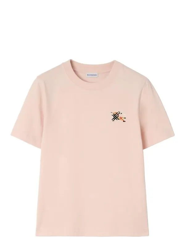Burberry Knight Check Cotton T-shirt - Compact Pink
