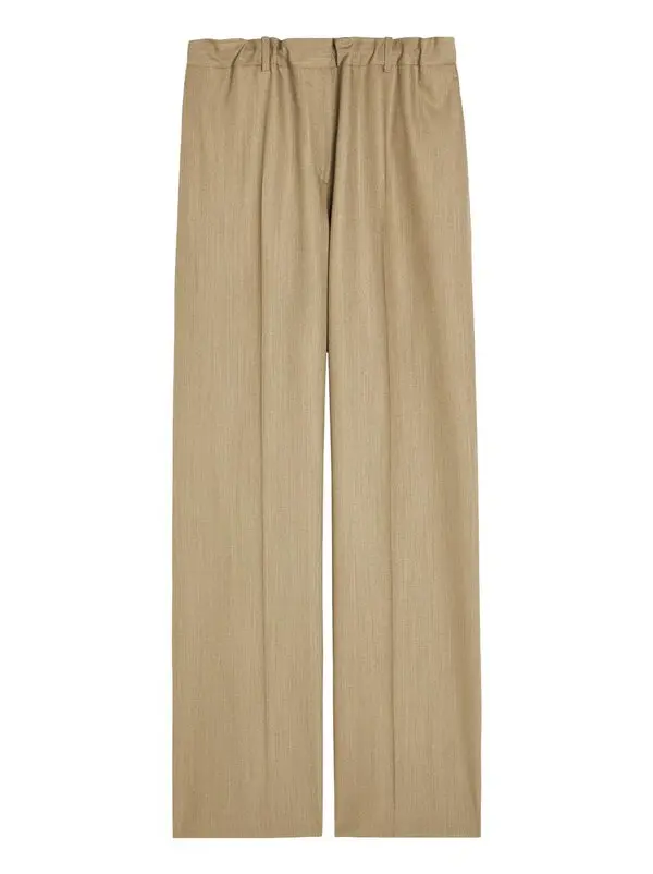 Calvin Klein Fernanda Wide-leg Wool-blend Trousers - Light Brown