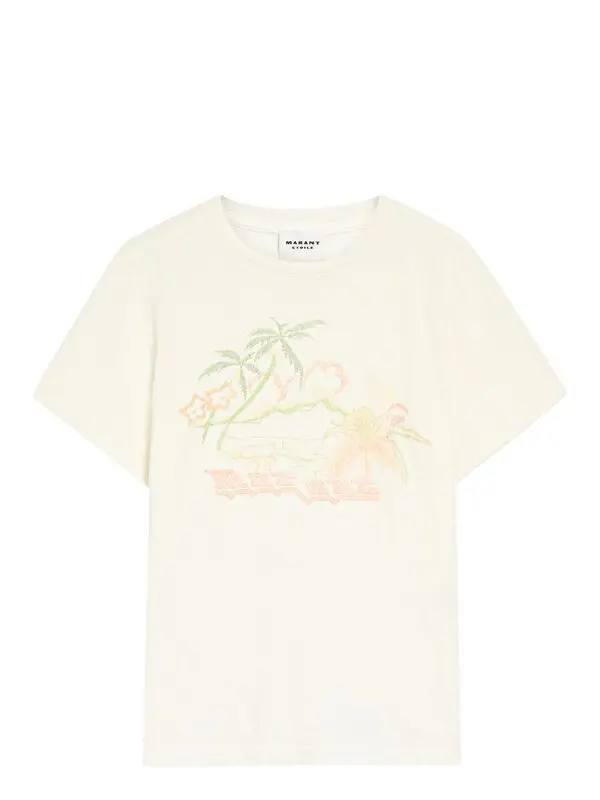 Isabel Marant Printed Cotton T-shirt - White