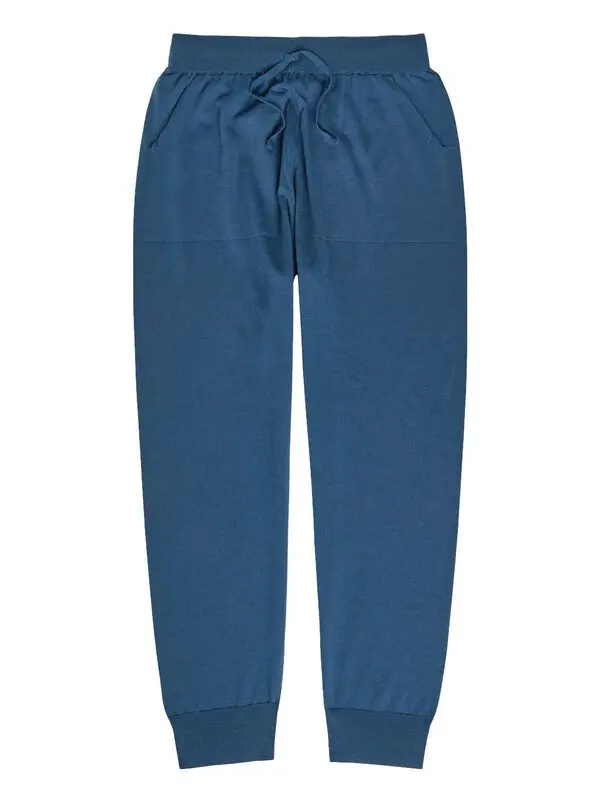 John Smedley Henning Merino Wool Sweatpants - Blue