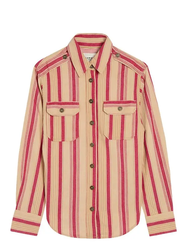 Isabel Marant Gelva Striped Cotton Shirt - Beige