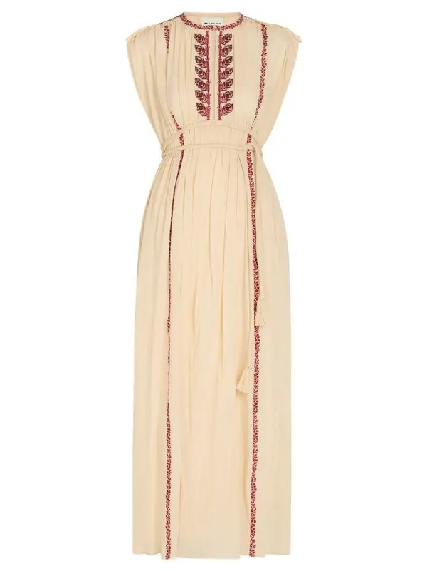 Isabel Marant Étoile Embroidered Cotton Maxi Dress - Beige