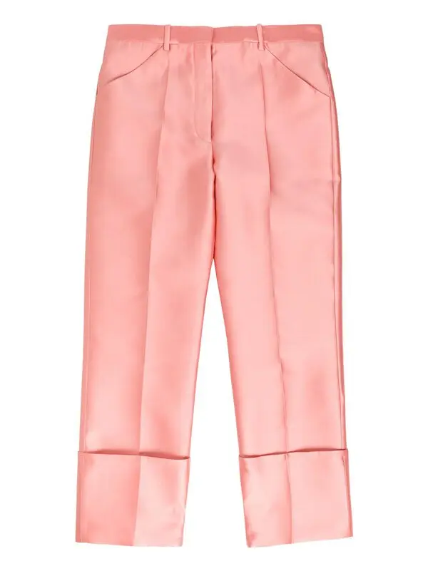 Calvin Klein Eva Turn-up Duchess Satin Trousers - Pink