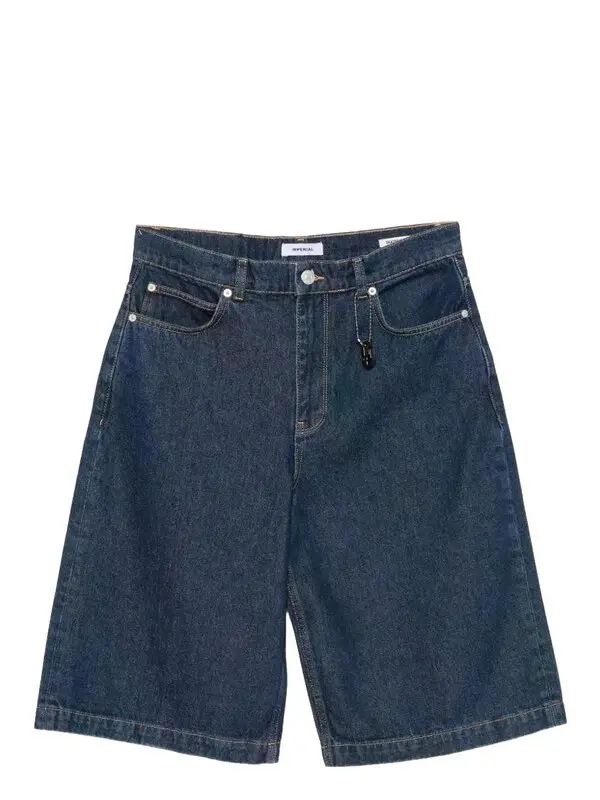 Imperial Logo Charm Denim Shorts - Blue