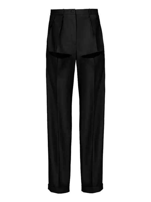 ALMAZ Pleated Cut-out Trousers - Black