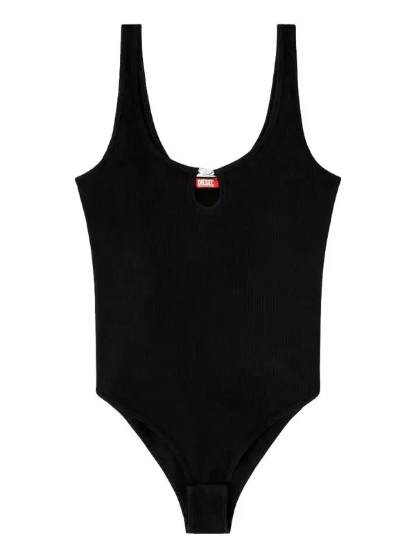 DIESEL® Maura Oval-d Rhinestone Embellished Bodysuit - Black