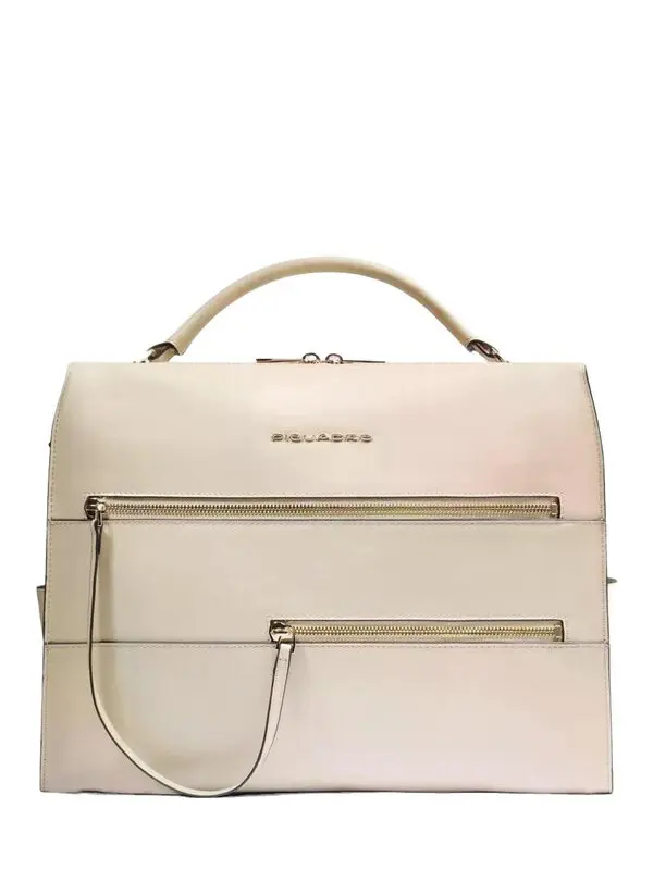 PIQUADRO Leather Laptop Bag - Neutrals