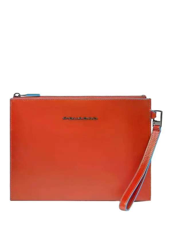 PIQUADRO Leather Clutch Bag - Orange
