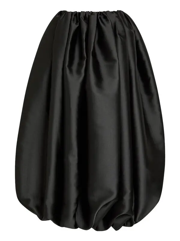 Calvin Klein Gathered Satin-crepe Maxi Skirt - Black