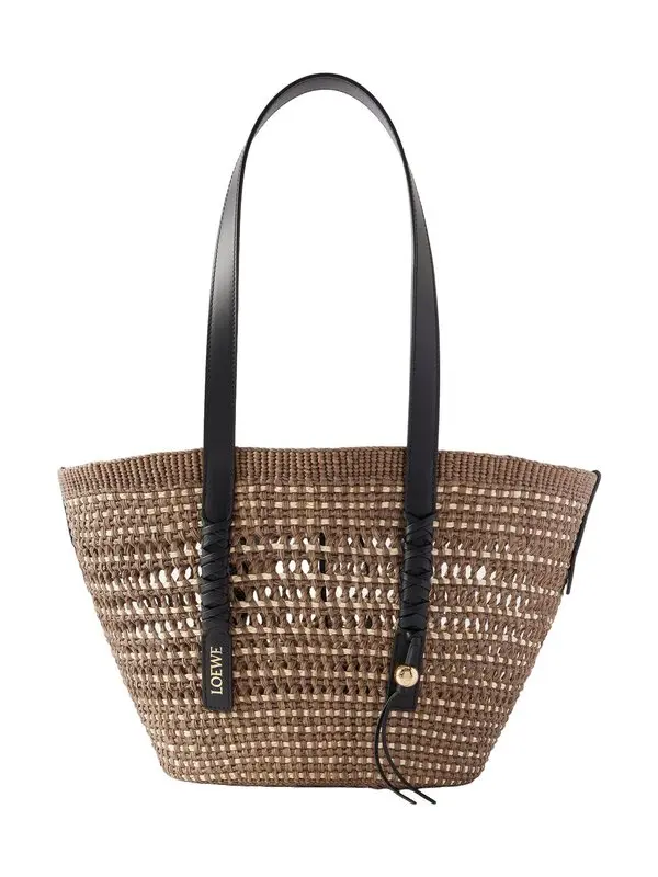 Loewe Braided Raffia Tote - Green