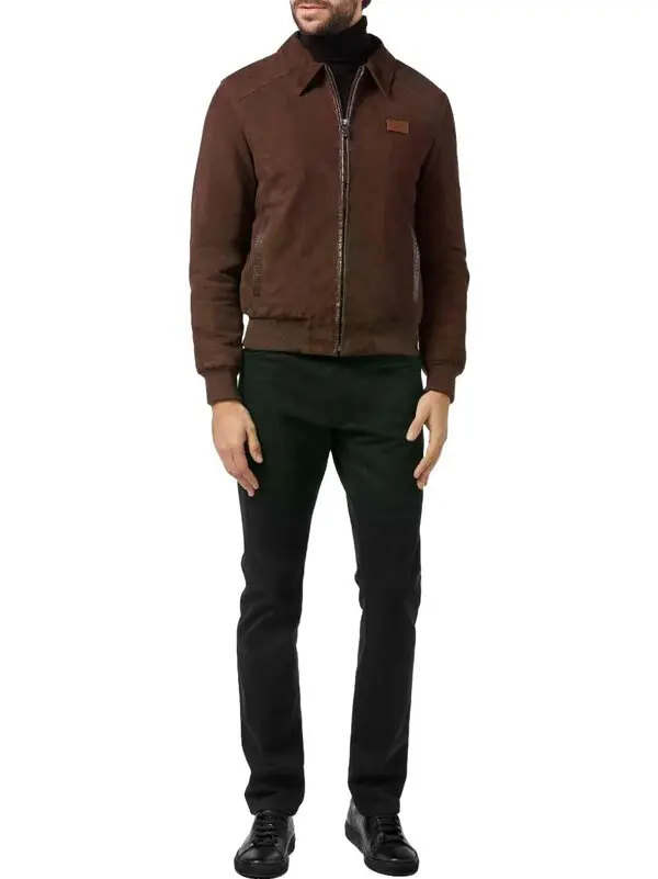 BILLIONAIRE Zip-up Jacket With Logo Detail - Brown