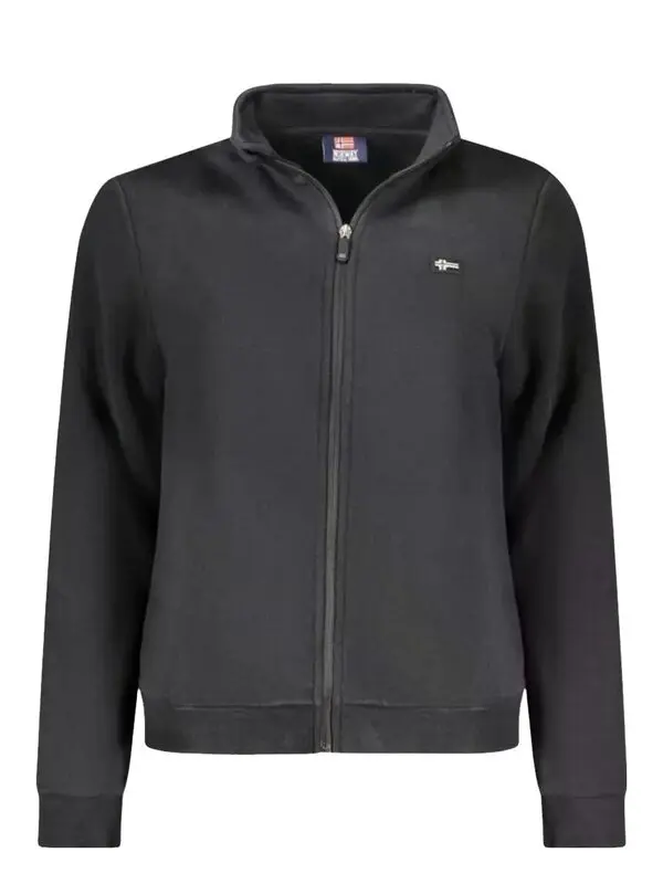 NORWAY 1963 Logo Patch Zip-up Sweater - Black