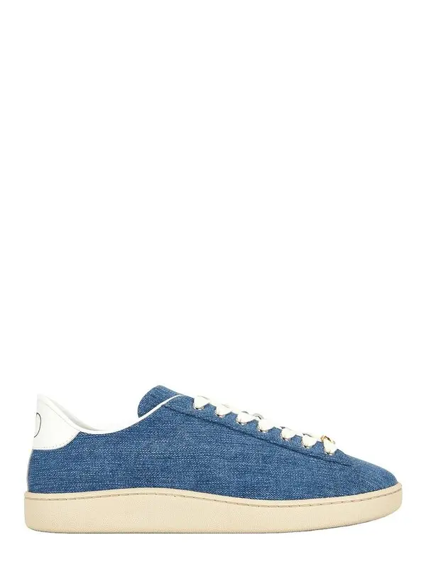 Valentino Garavani Denim Vitello Sneakers - Denim, Bianco, Green Briar, & Papyrus
