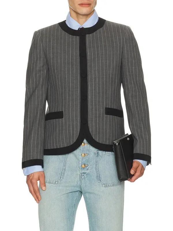 Valentino Garavani Faded Pinstripe Jacket - Grigio Scuro & Grigio Chiaro