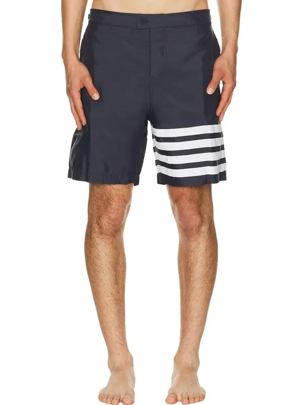 Thom Browne Button Front Board Shorts - Navy